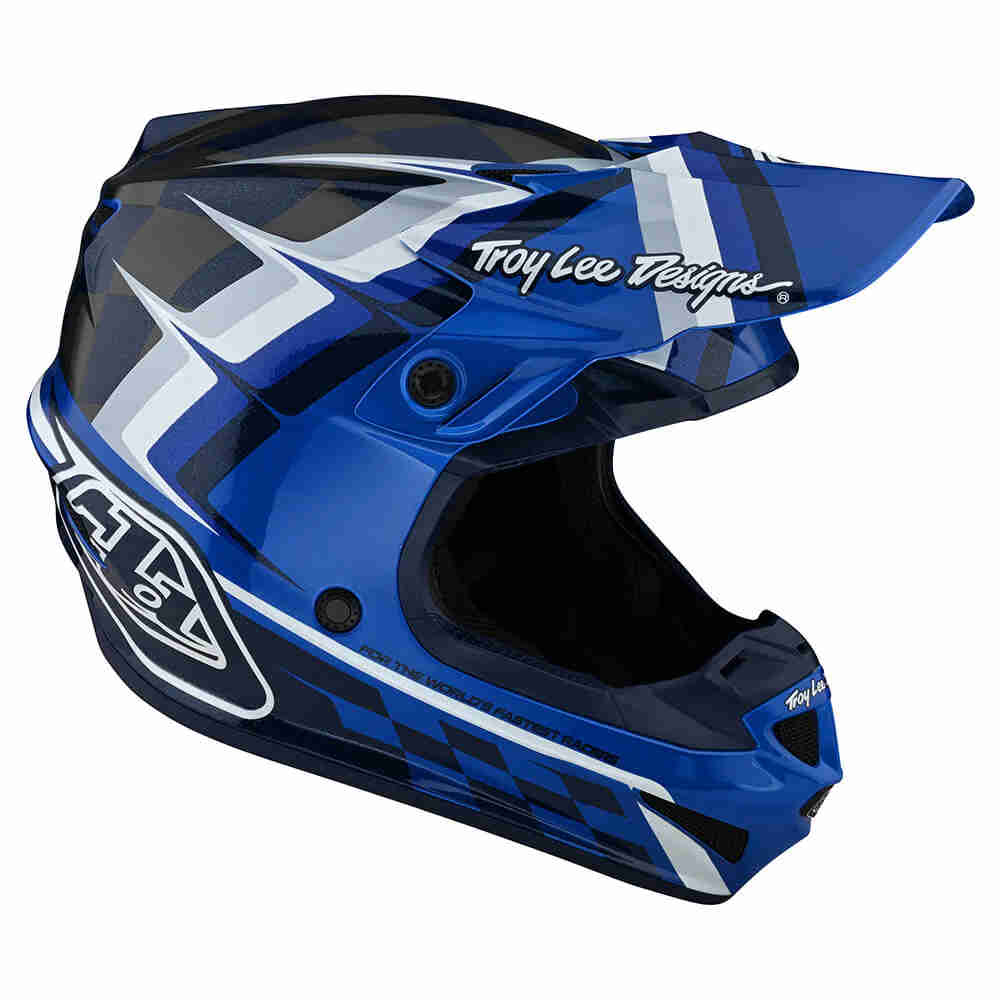 TROY LEE DESIGNS SE4 Polyacrylite MIPS Warped Kinder Motocross Helm blau
